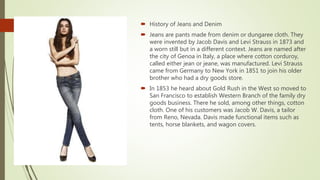 The history of jeans | PPT