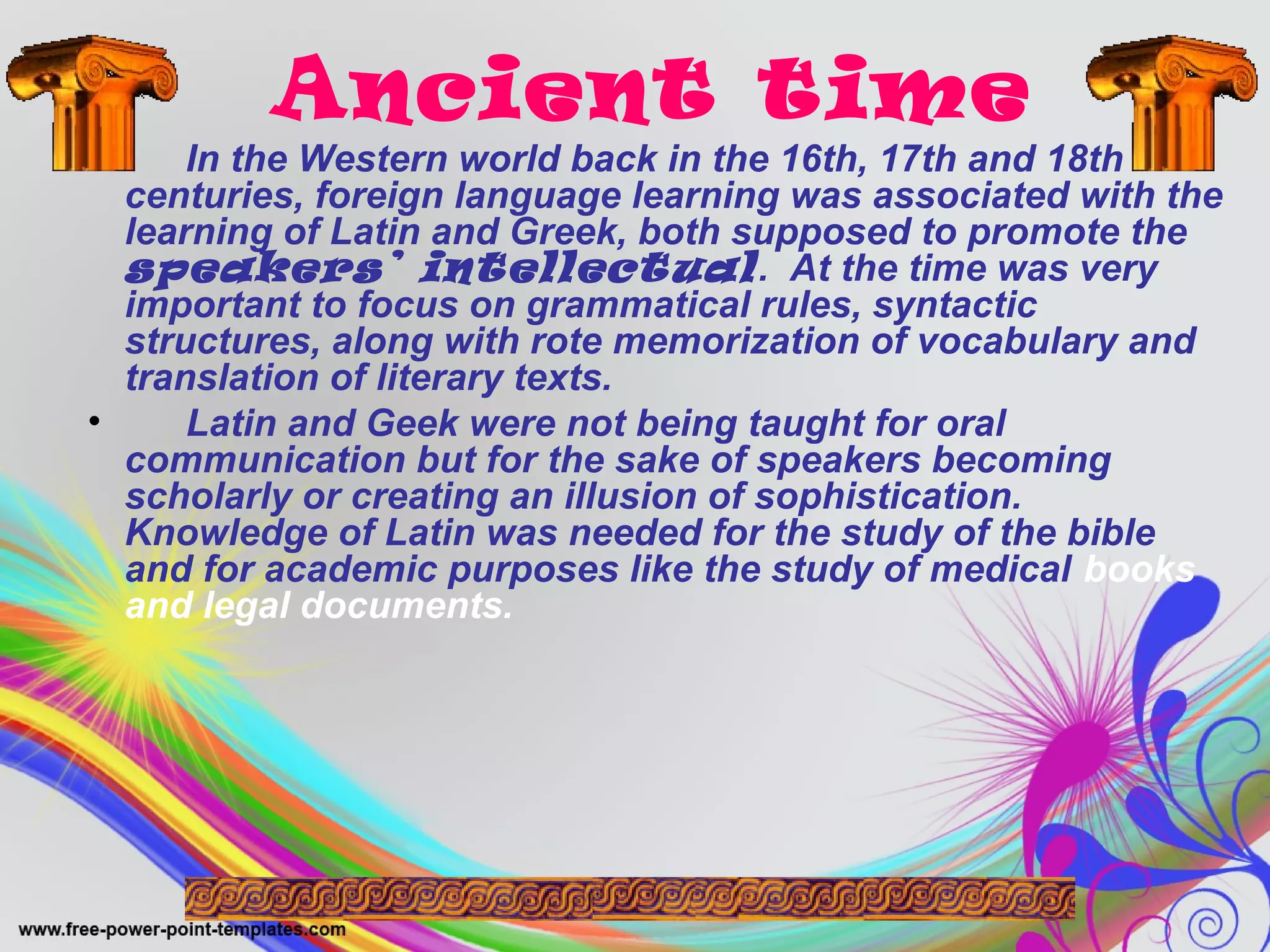 The History of Language Teaching Methodology | PPT
