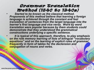 The History of Language Teaching Methodology | PPT
