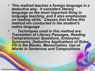 The History of Language Teaching Methodology | PPT