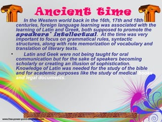 The History of Language Teaching Methodology | PPT