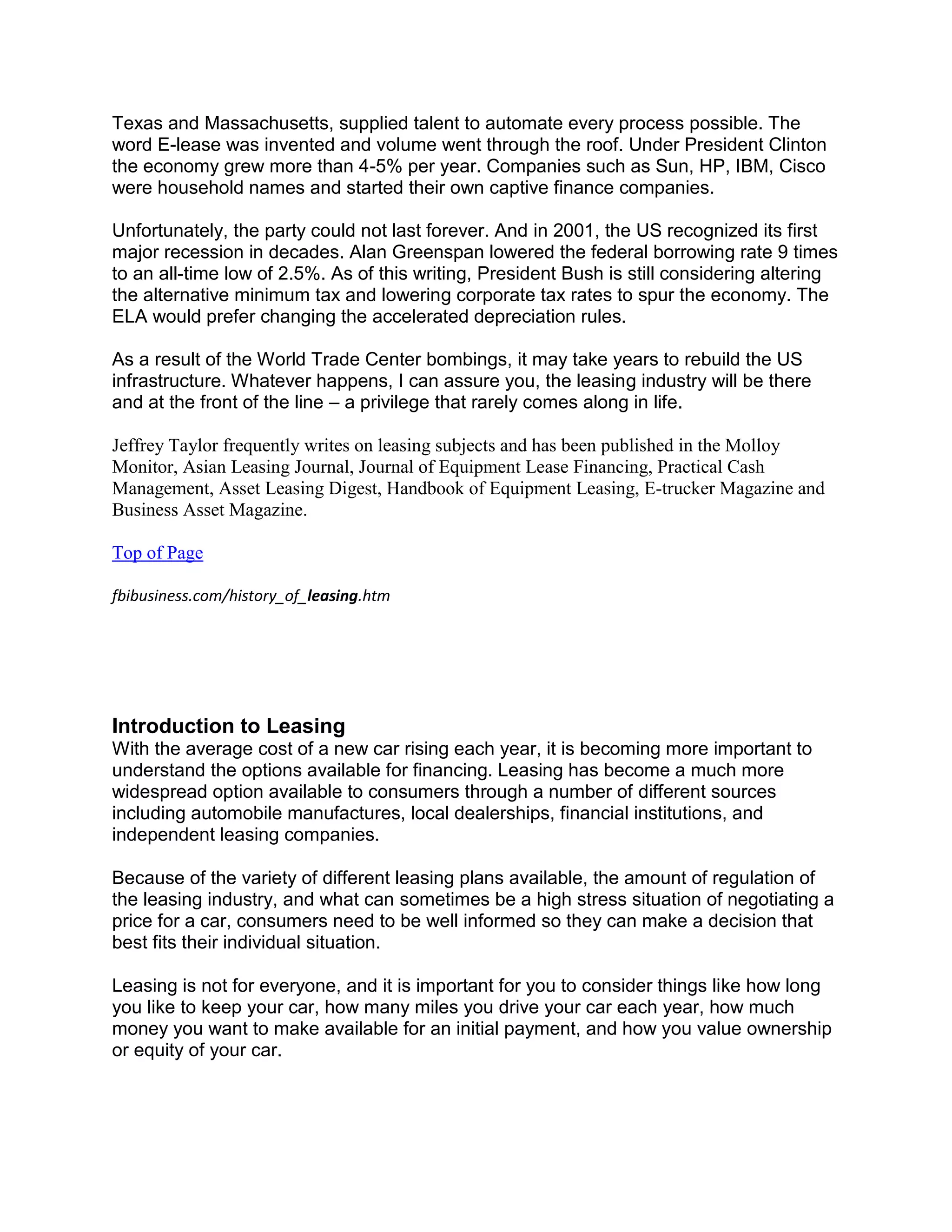 The history of leasing | DOCX