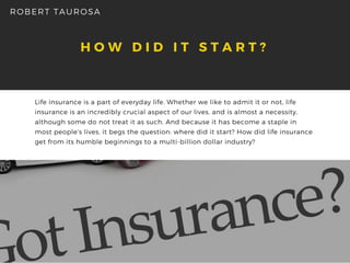 The History of Life Insurance | PDF