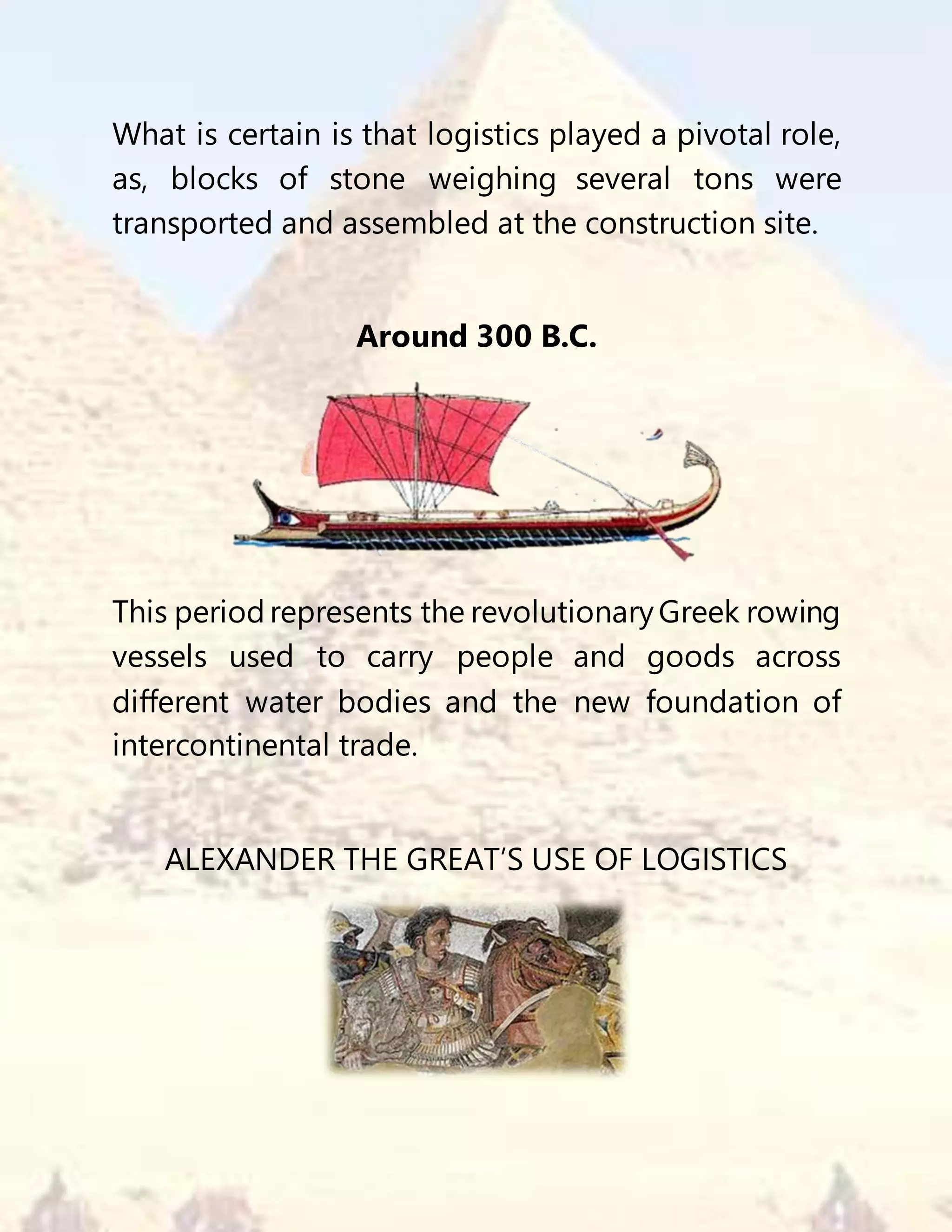 THE HISTORY OF LOGISTICS I - PRE-WORLD WAR II | DOCX