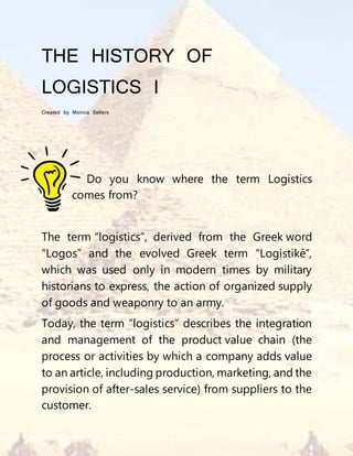 THE HISTORY OF LOGISTICS I - PRE-WORLD WAR II | DOCX