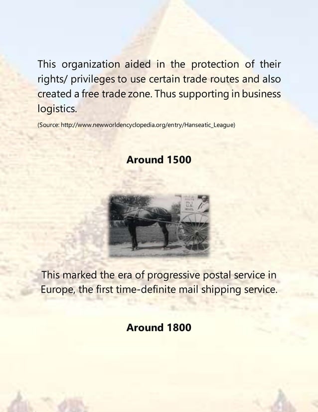 THE HISTORY OF LOGISTICS I - PRE-WORLD WAR II | DOCX
