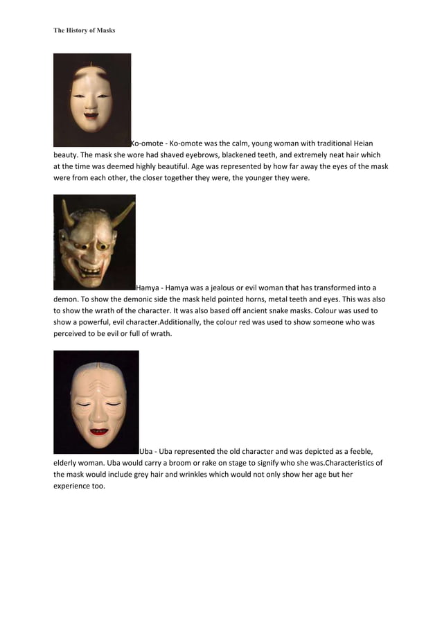 The history of masks | DOCX | Theater | Fine Art
