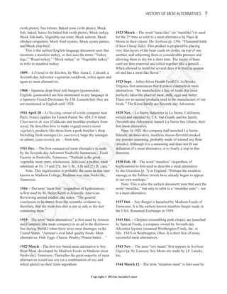 The history of meat alternatives - SoyaInfo Centre | PDF