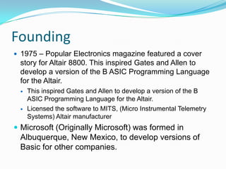 The history of microsoft | PPTX