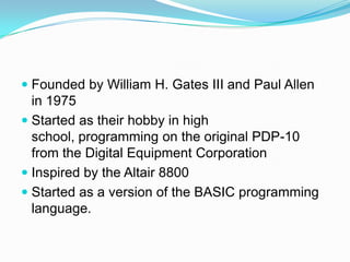 The history of microsoft | PPTX