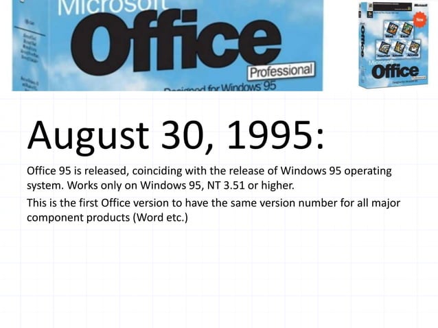 The History of Microsoft Office | PPTX | Operating Systems | Computer ...