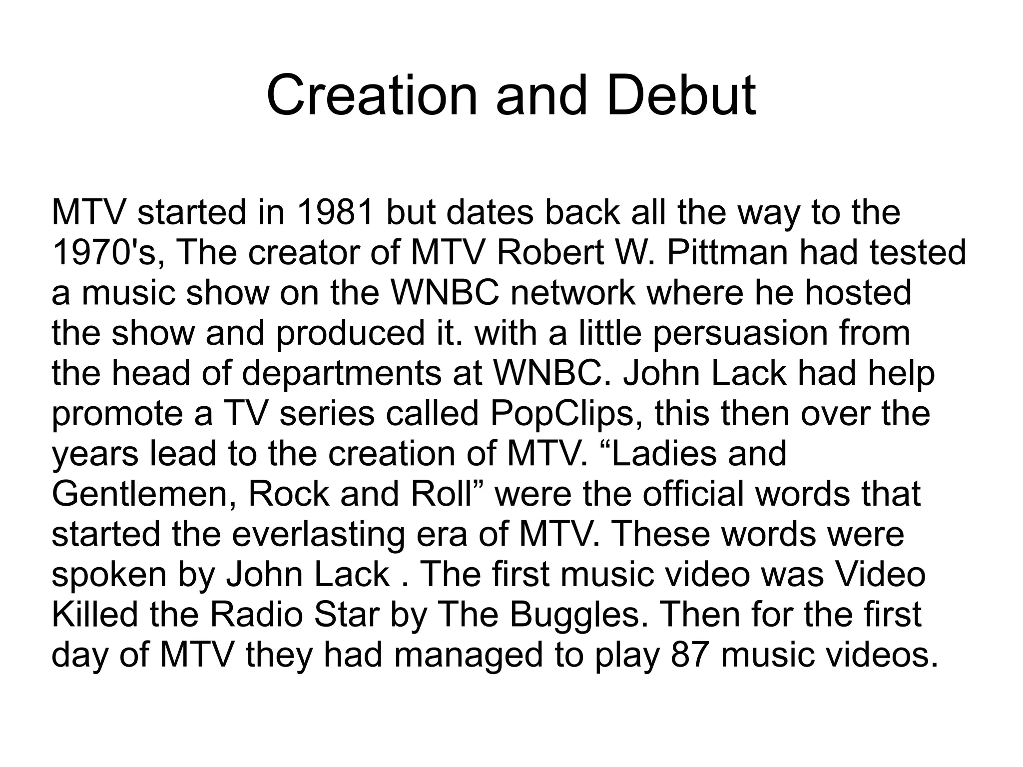 The History of MTV | ODP
