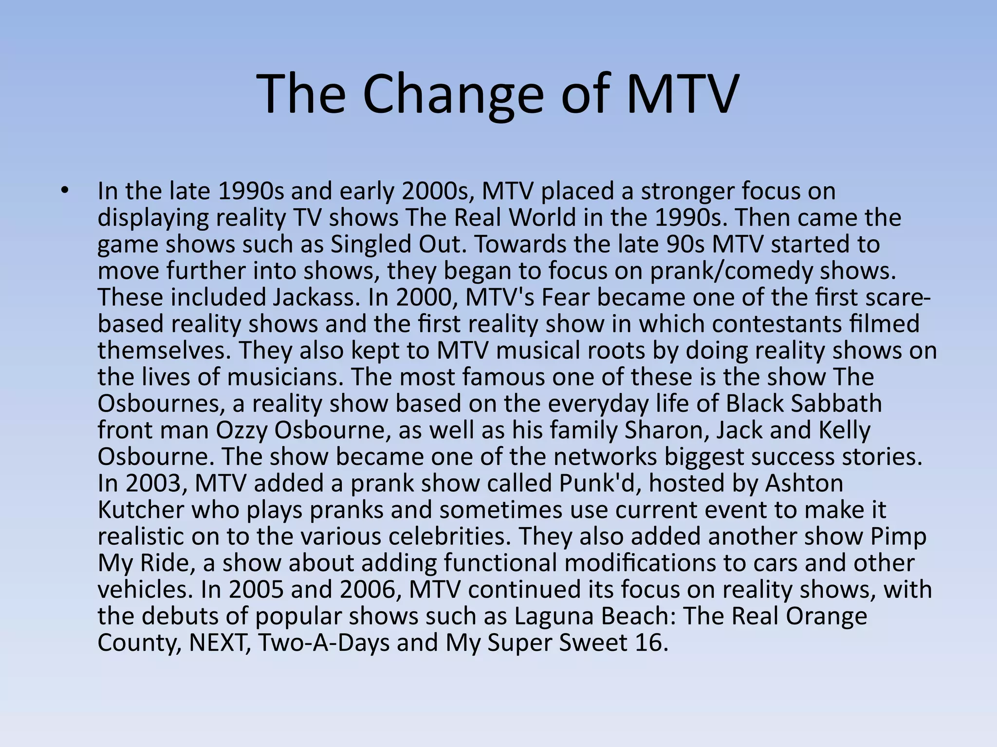 The History of MTV | PPTX