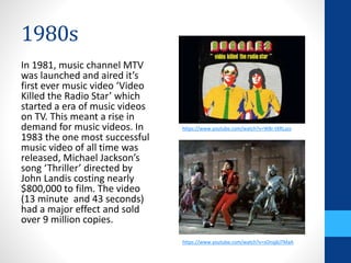 The History of Music Videos | PPTX | Contemporary Hits/Pop/Top 40 | Music