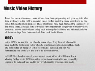 The history of music videos | PPTX