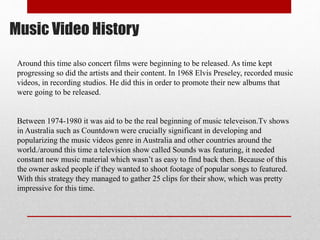 The history of music videos | PPTX