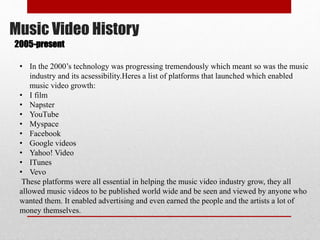 The history of music videos | PPTX