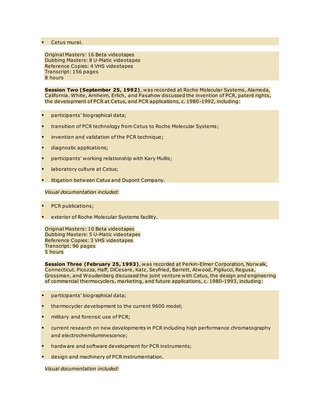 The history of pcr | DOCX | Biological Sciences | Science