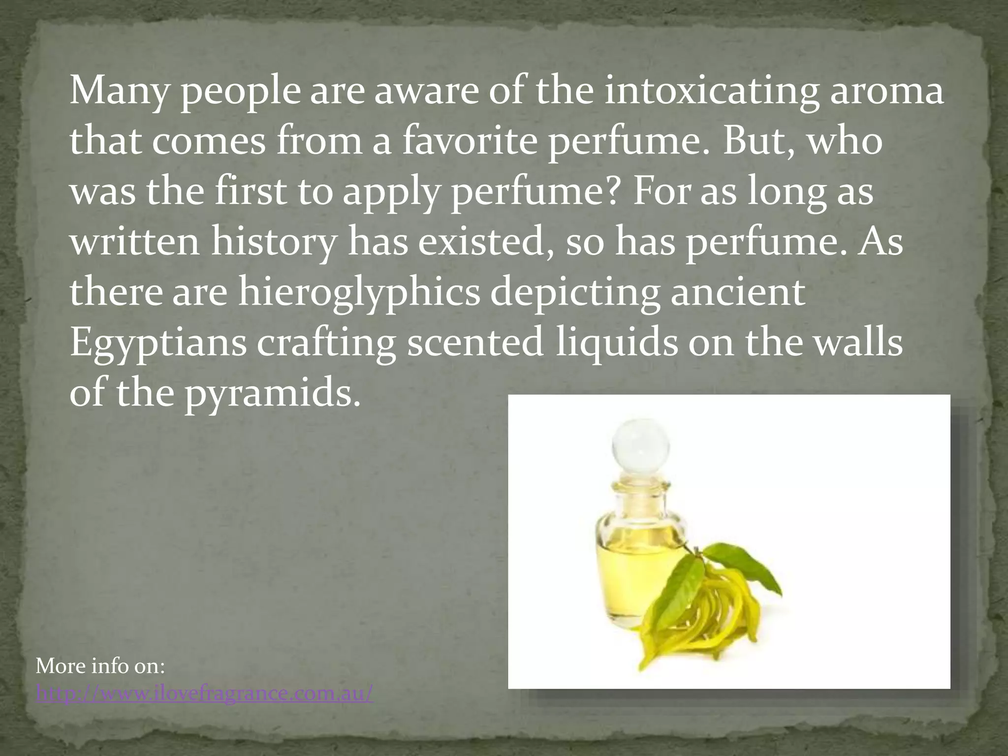 The History of Perfume | PPTX