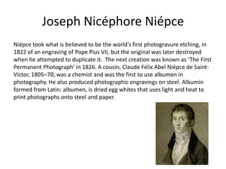 The history of photography | PPTX