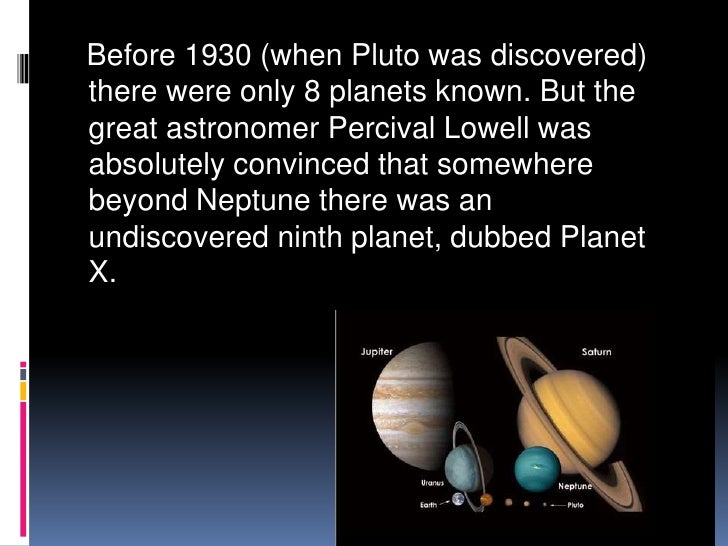 The history of pluto
