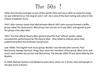 The history of pop music | PPT