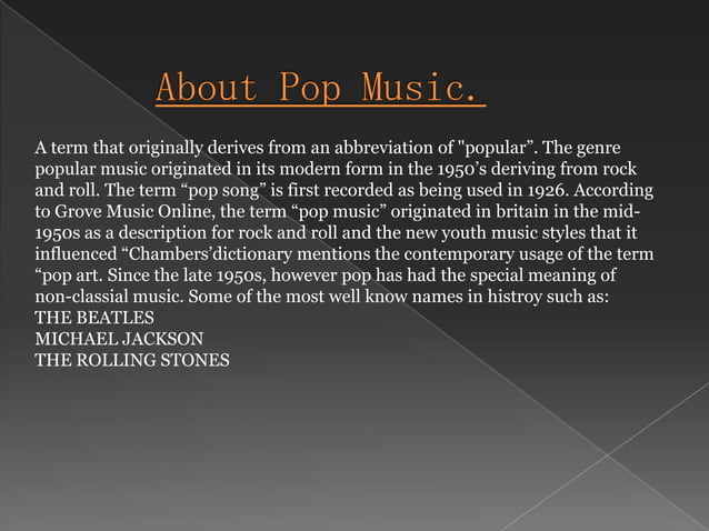 Genre:POP MUSIC | PPT