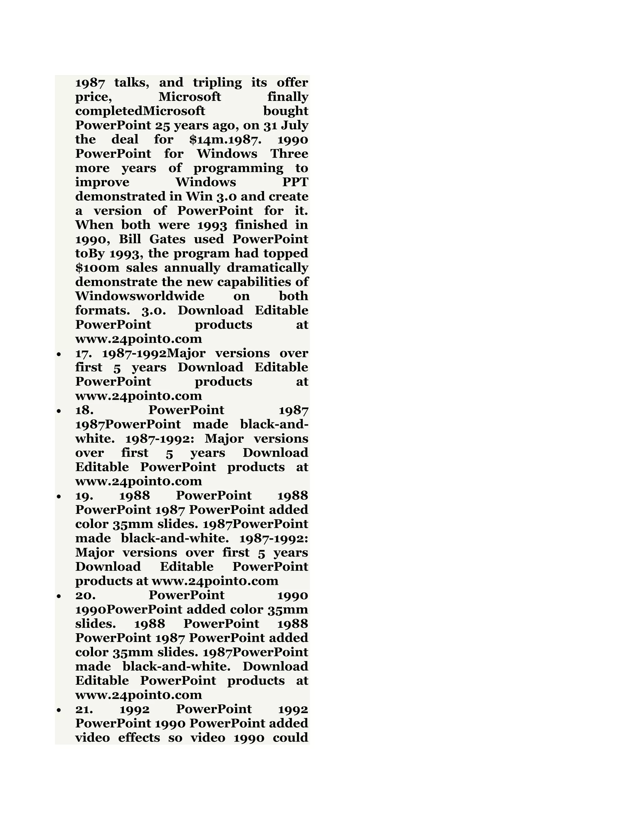 The history of power point | DOCX