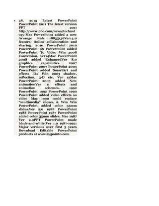 The history of power point | DOCX