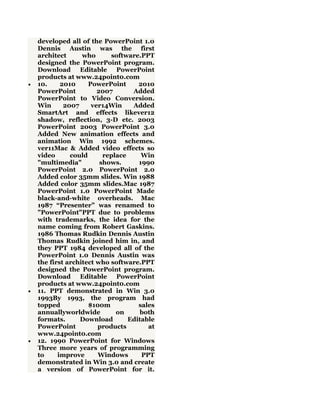 The history of power point | DOCX