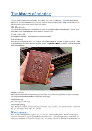 The History of Printing Press | DOCX