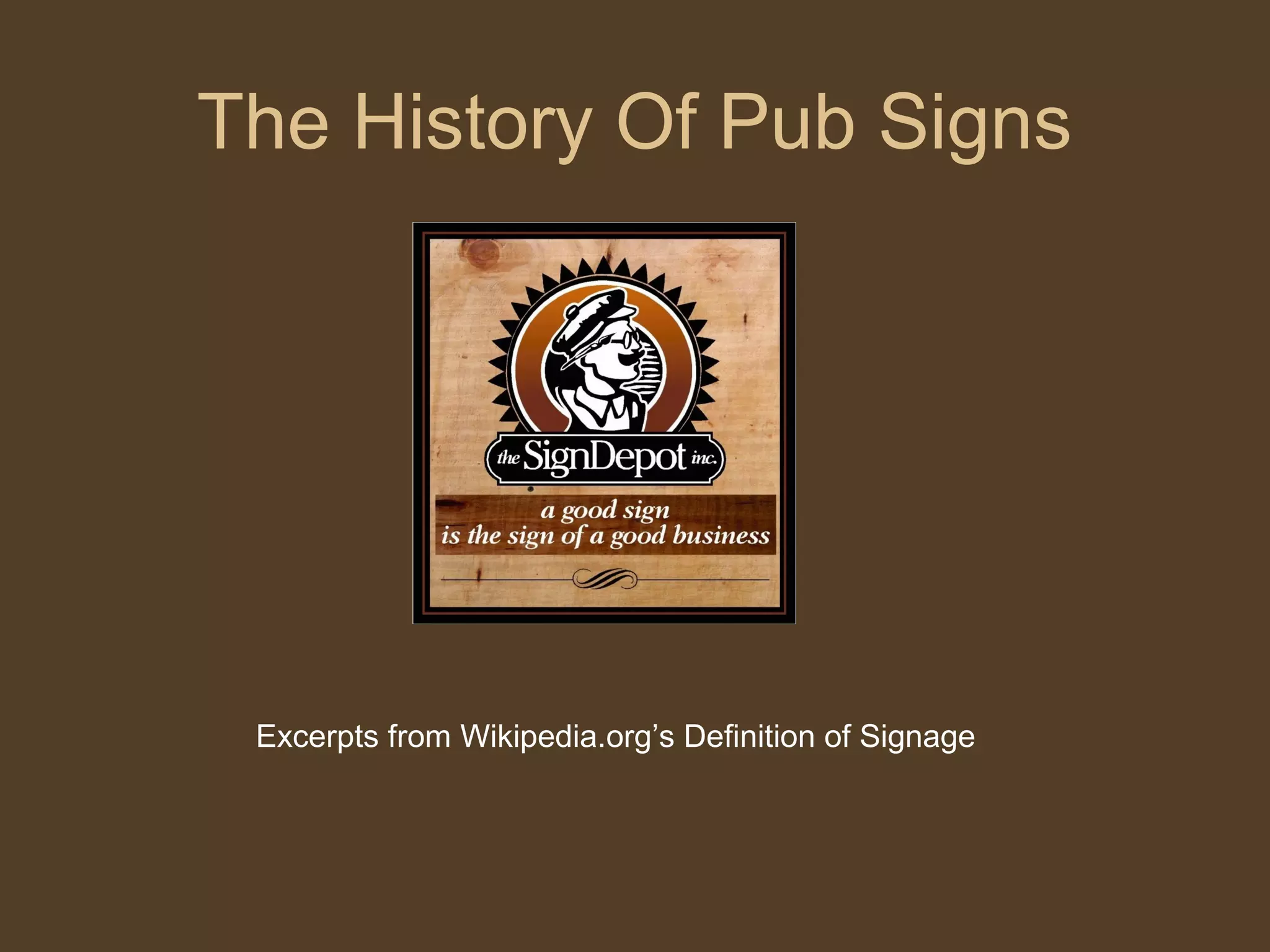 The History Of Pub Signs | PPT
