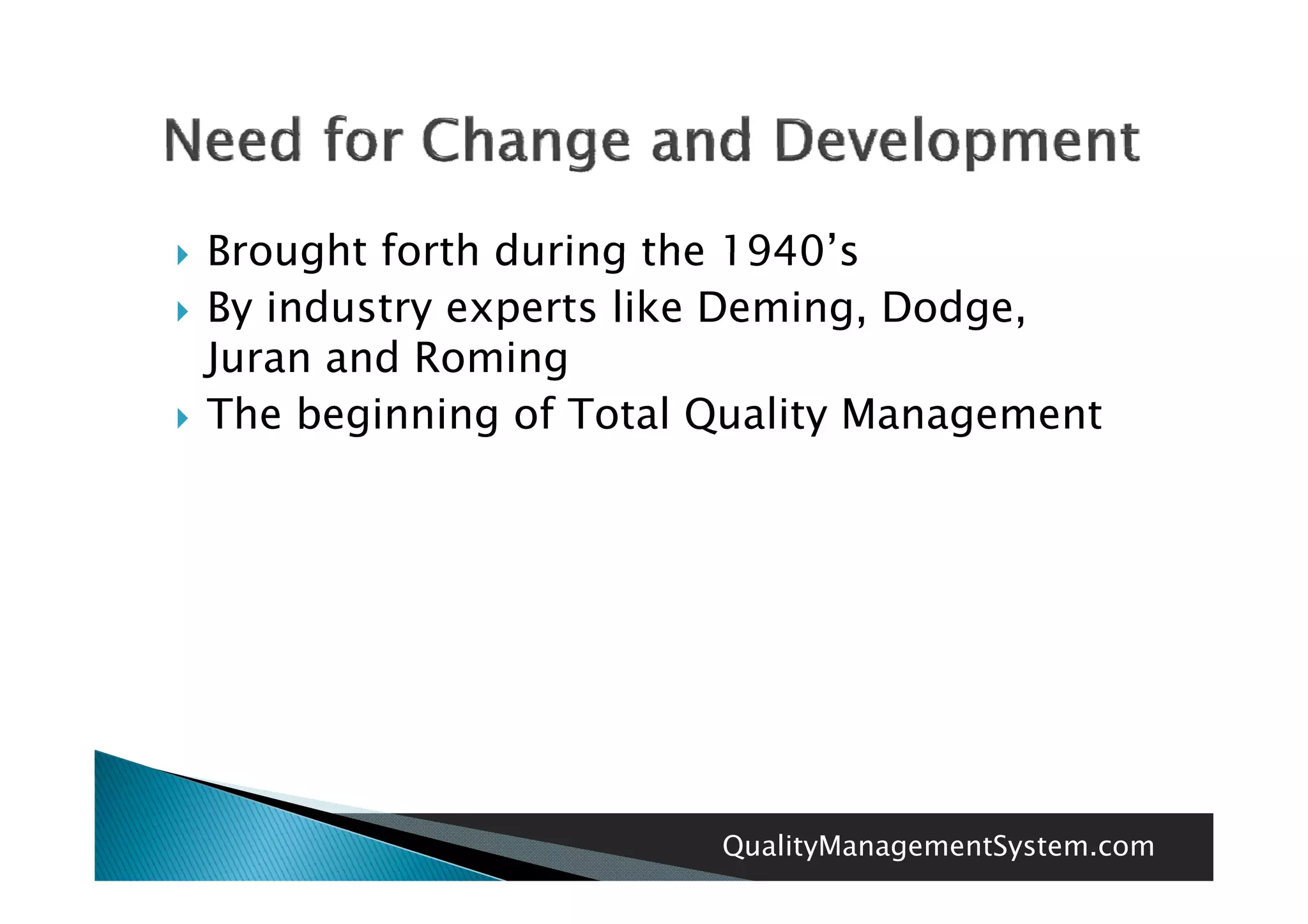 The history of quality management | PDF