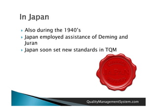 The history of quality management | PDF