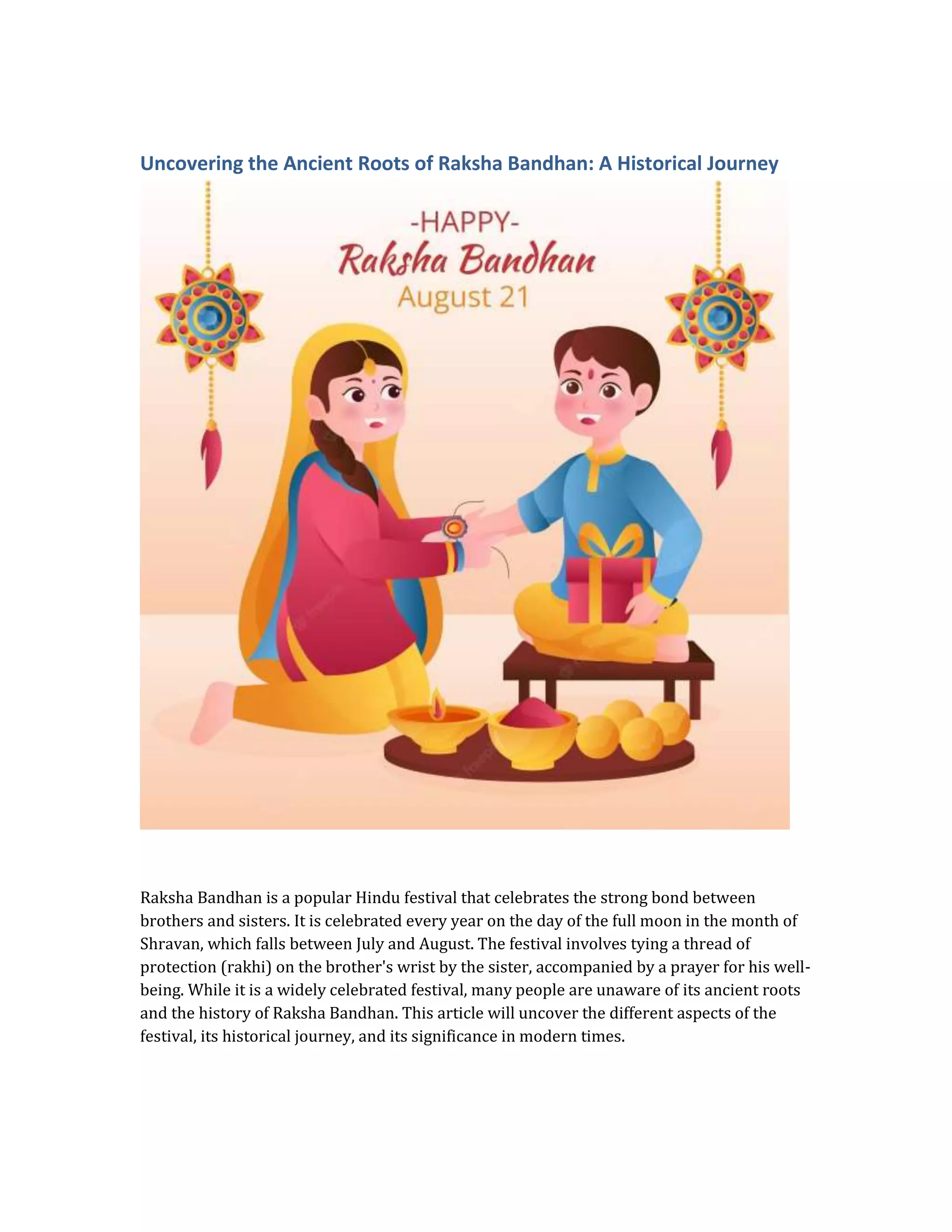 the history of raksha bandhan.docx | Hinduism | Religion & Spirituality