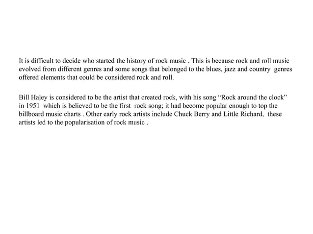 The history of rock music | PPTX | Classic Rock | Rock Music