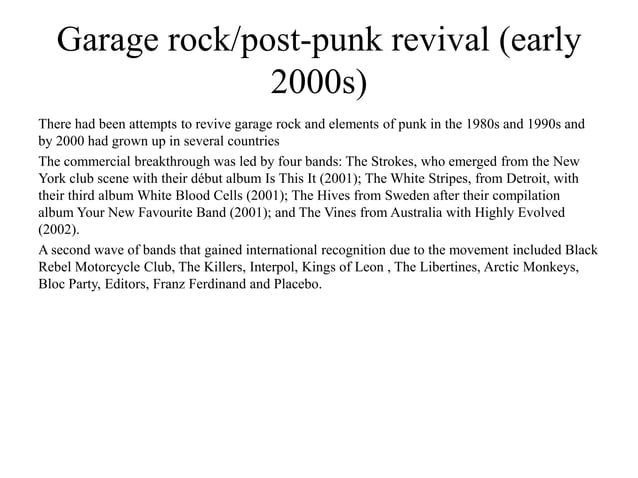 The history of rock music | PPTX | Classic Rock | Rock Music