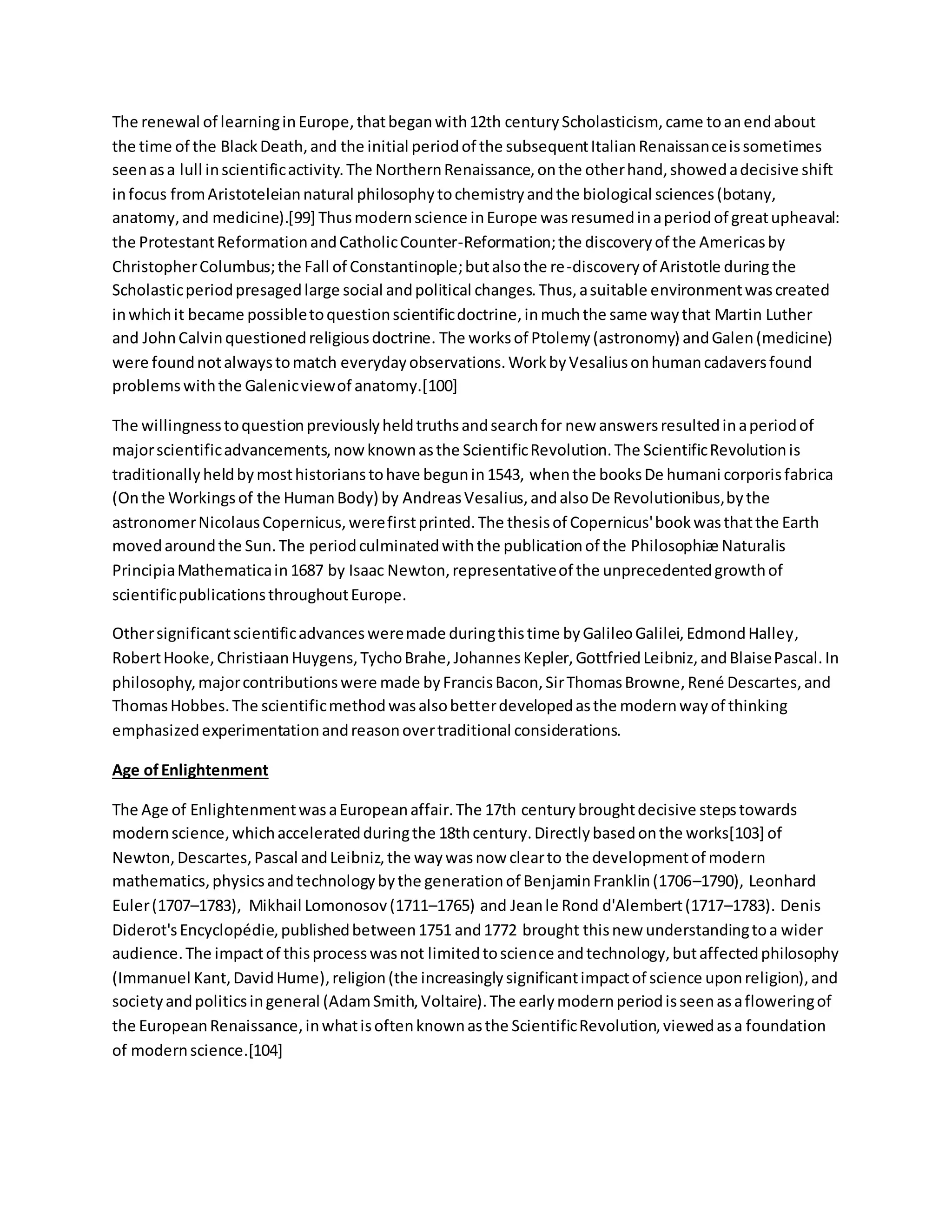 The history of science | DOCX