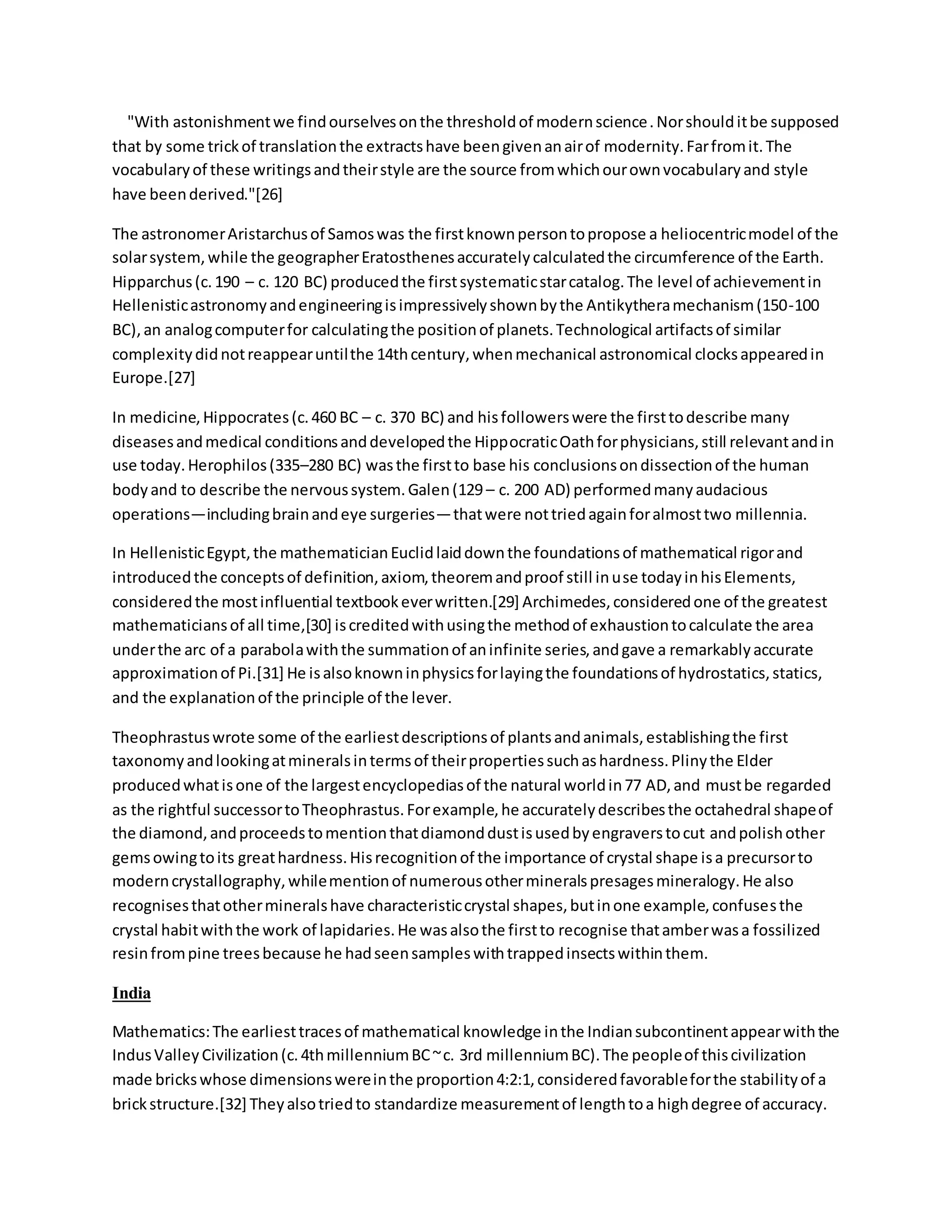 The history of science | DOCX