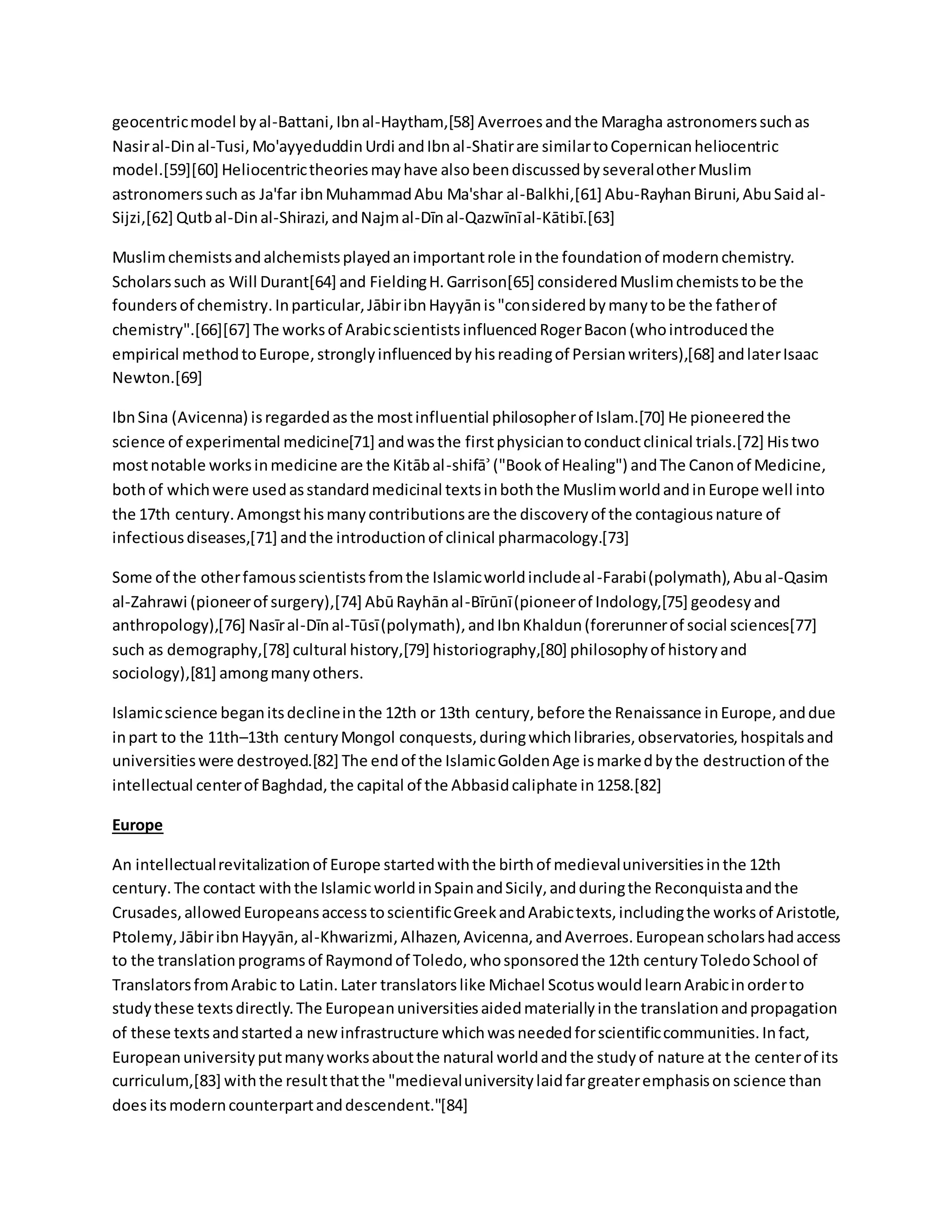 The history of science | DOCX