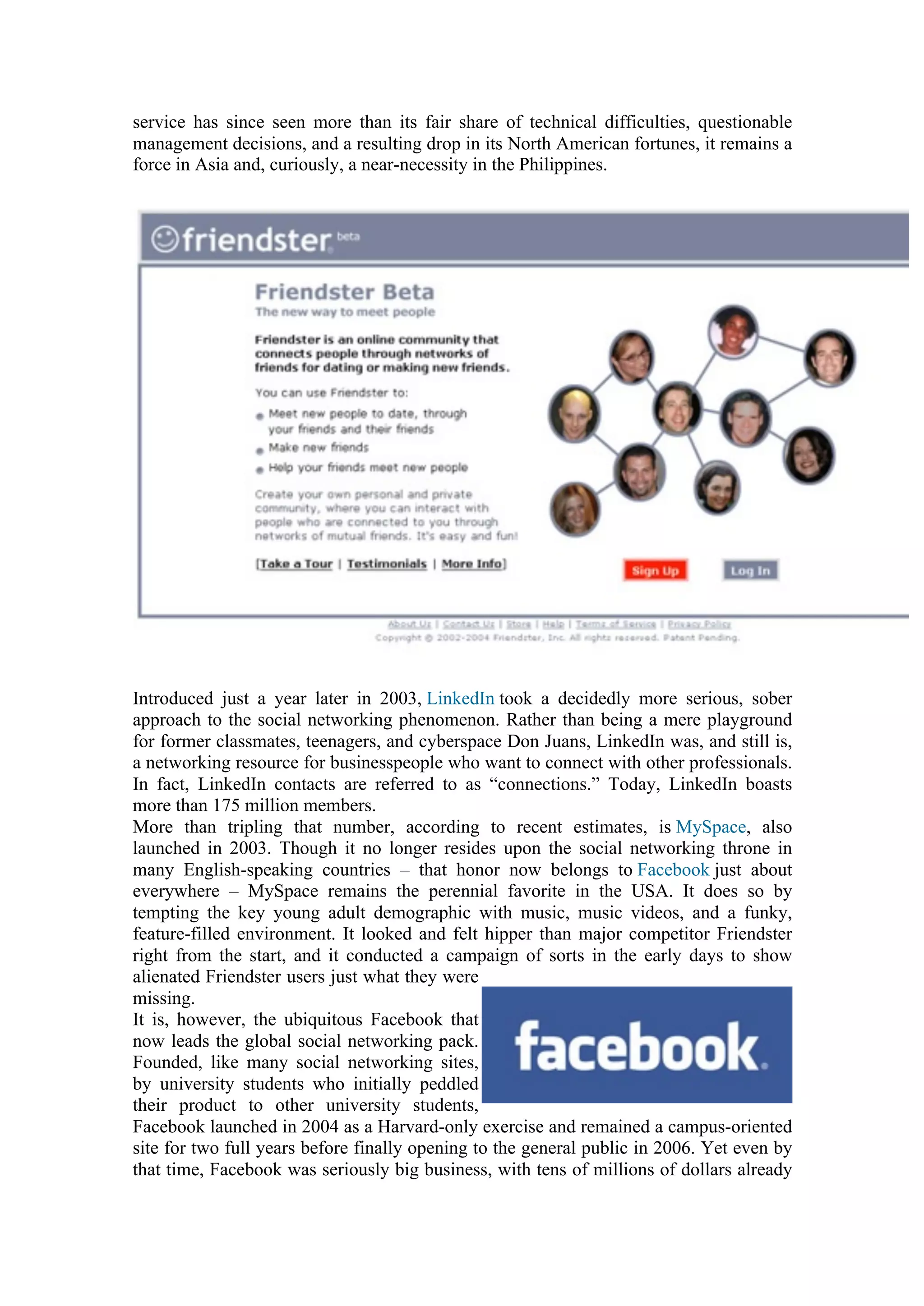 The history of social networking, by gordon goble | PDF