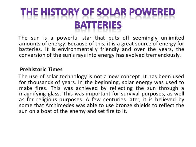The History of Solar Powered Batteries