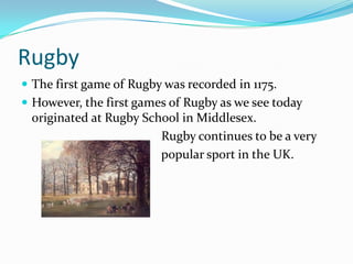 The History Of Sport 1 | PPTX