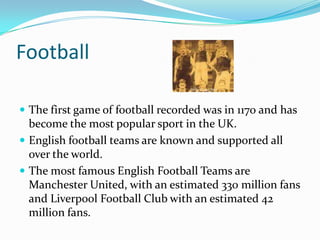 The History Of Sport 1 | PPTX