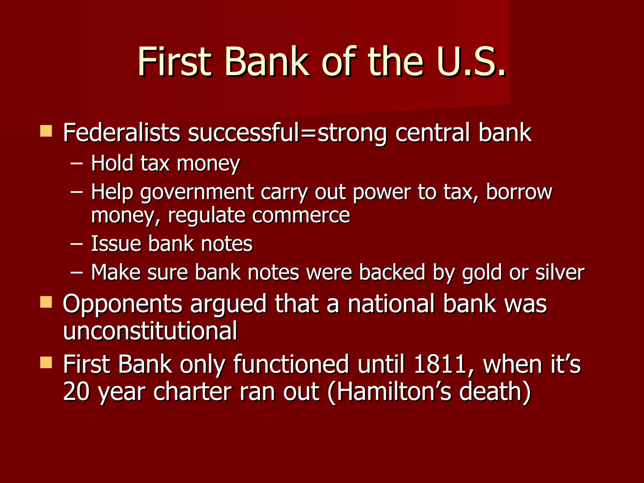 The history of the american bank | PPT