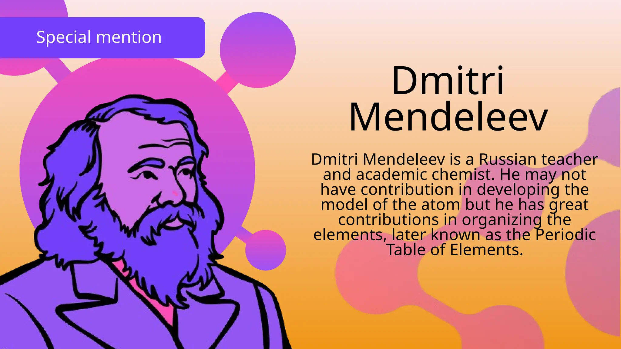 The History of the Atomic Model presentation in a pink and purple hand ...