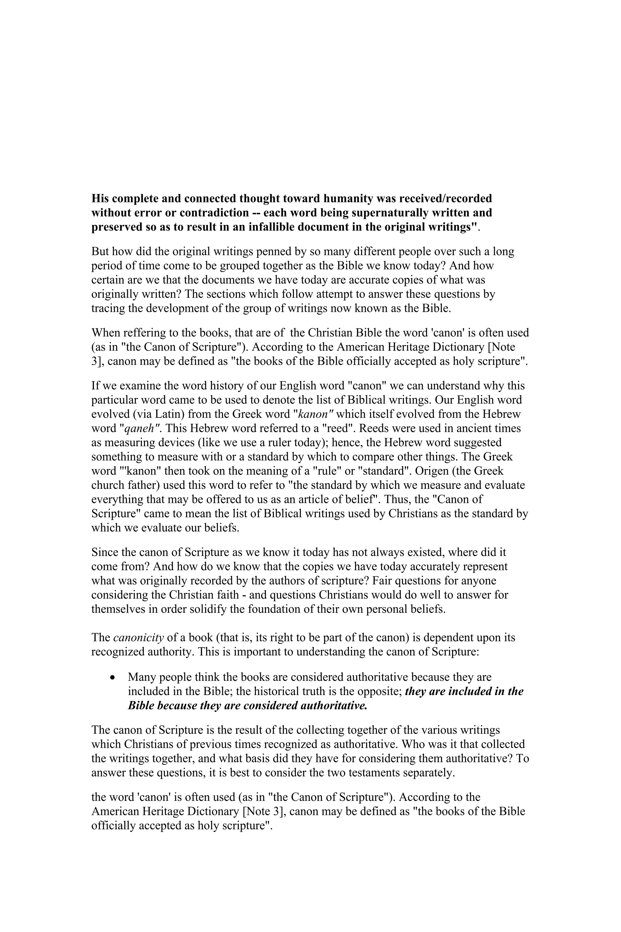 The history of the bible | PDF