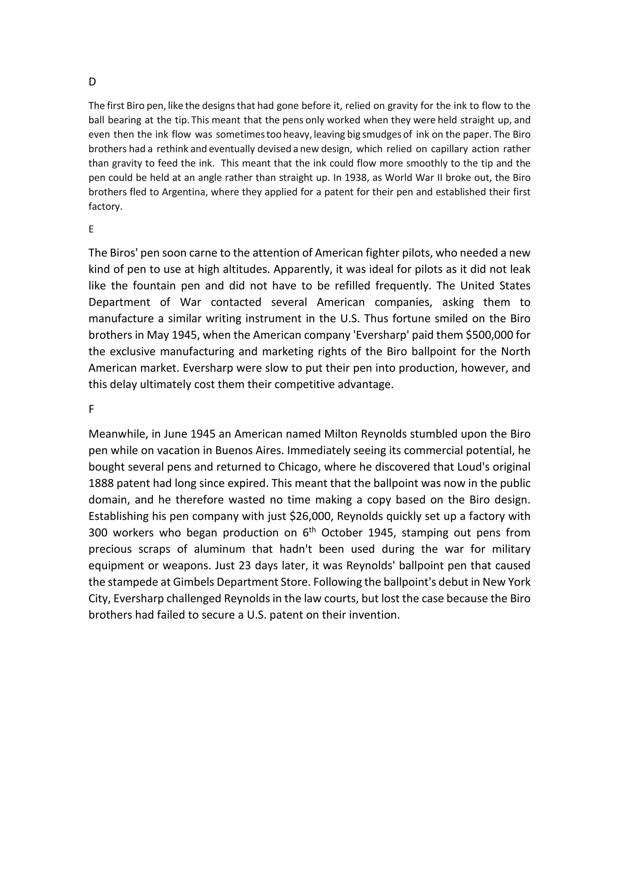 The history of the biro | PDF