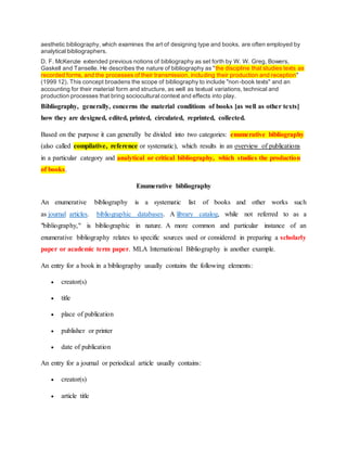 bibliography as research method | DOCX