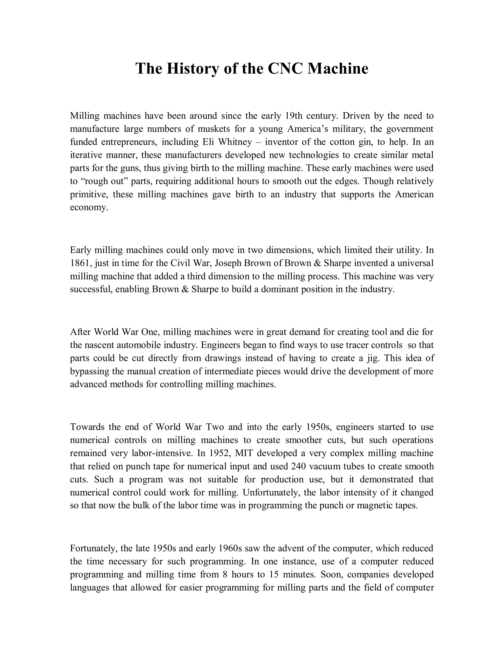 The history of the cnc machine | PDF